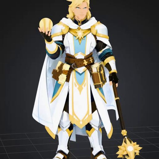 🎲 Human Cleric of Light - Holy Warrior Miniature・ STL File for 3D ...