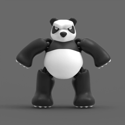 🐼 Articulated Panda 001 - Print in place - 3mf - STL・ STL File for 3D ...