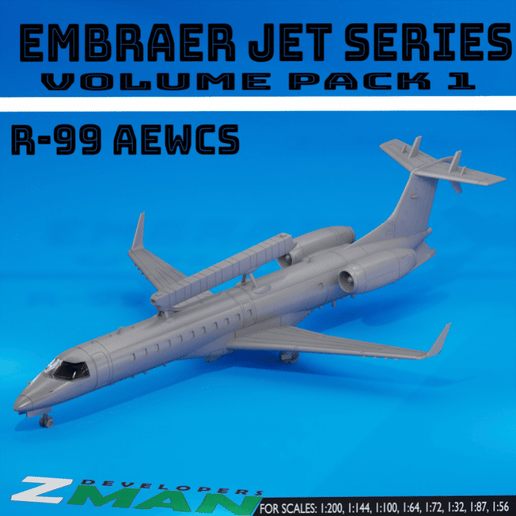 🧸 Embraer R-99 (2 in 1) v6 (AEWCS)・ STL File for 3D printing・Cults