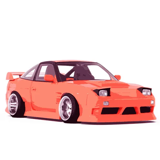 🚗 NISSAN 180SX Cartoon model kit・ 3D File for 3D printing・Cults