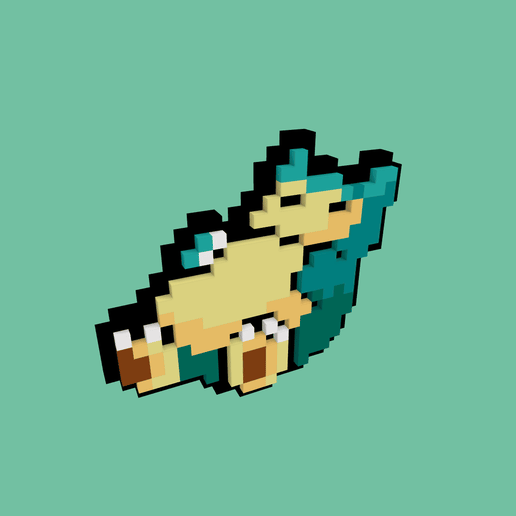 😴 Sleeping Snorlax PIXELART 3D・ STL File for ・Cults