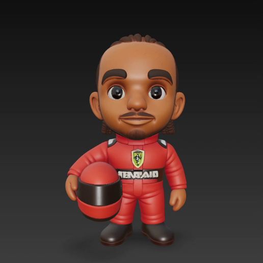 🪖 Lewis Hamilton – Ferrari Vinyl Toy Style Figurine (3D Model)・ STL ...