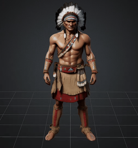 🖨️ DBX American Indian 2 Stl Obj Glb for 3D Printer・ 3D File for 3D ...