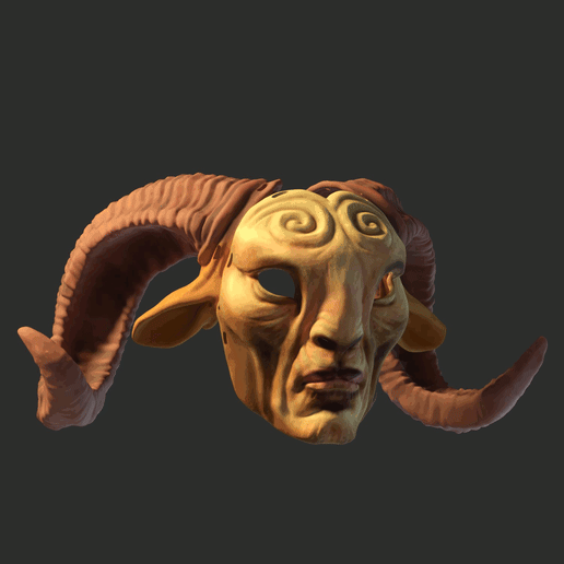 🎨 faun labyrinth mask・ STL File for ・Cults