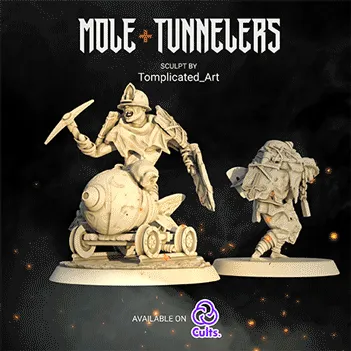 👾 Trench Mole Tunnelers・Free 3D File for 3D printing・Cults