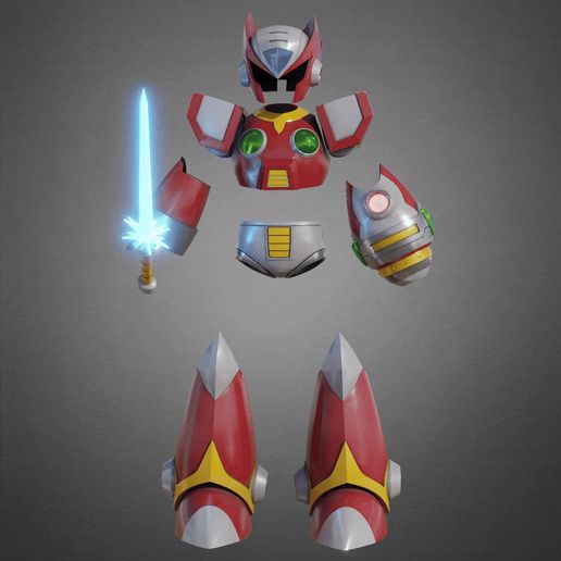 👨 Mega Man Zero Full Armor Sword and Blaster for Cosplay・ 3D File for ...