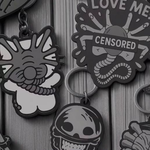👽 Set of 10 Funny Alien-Themed Keychains, alien, xenomorph・ 3D File for ...
