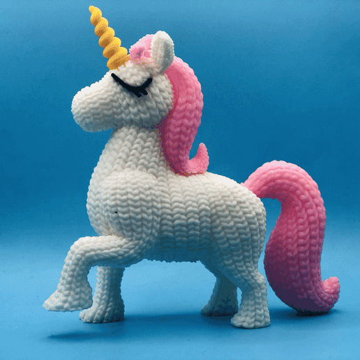 🦄 Cute Unicorn Knitted Crochet・ STL File for 3D printing・Cults