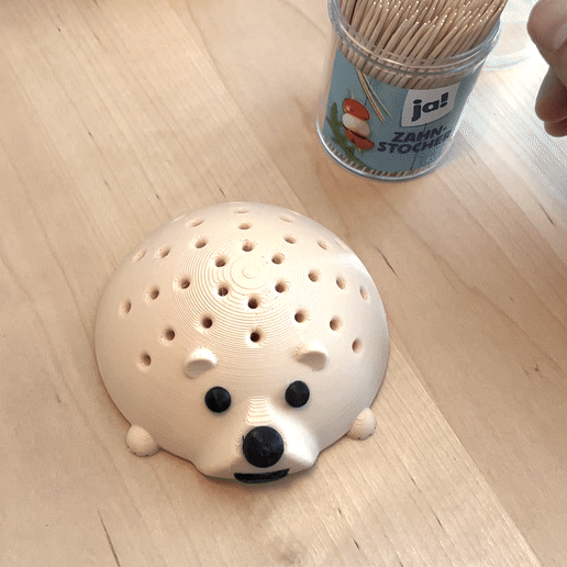 🦔 Hedgehog Toothpick Holder・Free STL File for ・Cults
