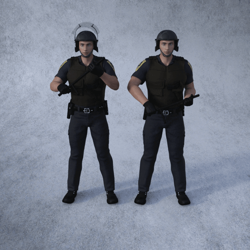 🚓 Riot Police 2・Fichier STL Gratuit pour Impression 3D・Cults