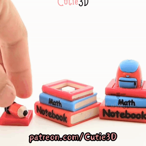🔙 Cutie3D Back To School Book Stack Keycap Fidget Clicker Keychain ...