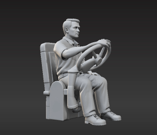 👨 Realistic Seated Man Miniature in Uniform - 1:64 Diorama Accessory ...