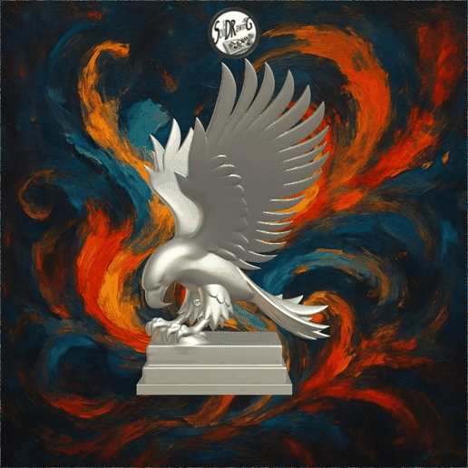 🦅 Eagle Landing With Glowing Runes – SoliDRawinGs SG2208・ STL File for ...