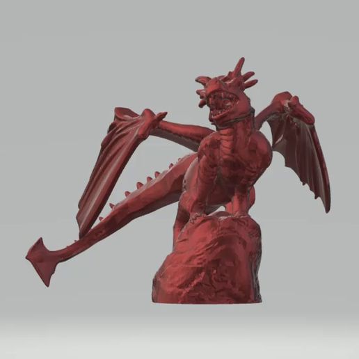 🐉 Dragon Draco Dragonheart sculpture・ STL File for 3D printing・Cults