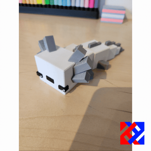 🦎 Axolotl articulated print-in-place・ STL File for 3D printing・Cults