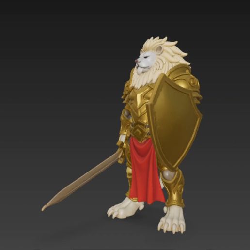 🗡️ Sunblade Sentinel - Lionfolk Paladin with Sword and Shield・ STL File ...