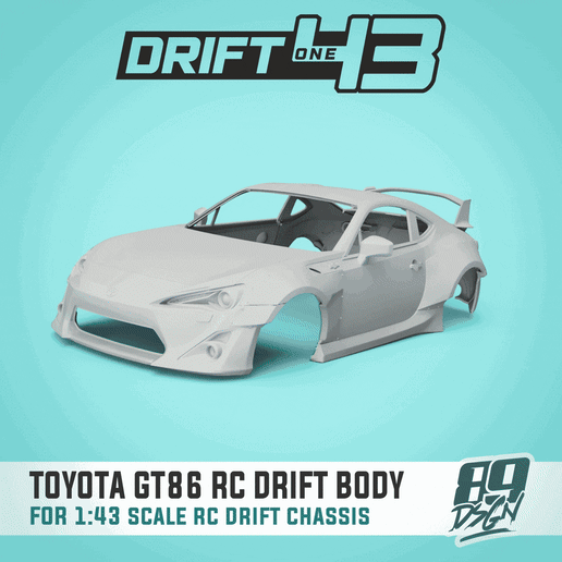 🚗 TOYOTA GT86 body for 1:43 scale rc drift chassis・ STL File for 3D ...