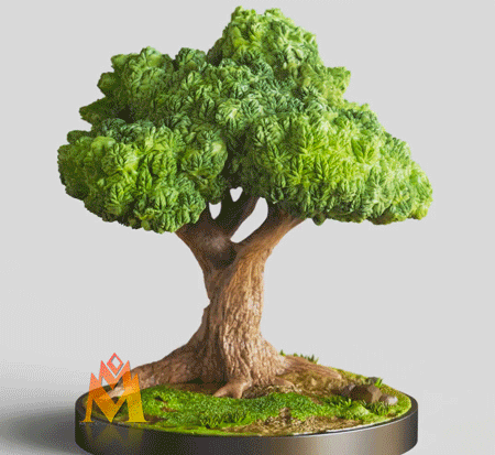 🌳 Large tree for diorama - stage base background・ STL File for ・Cults