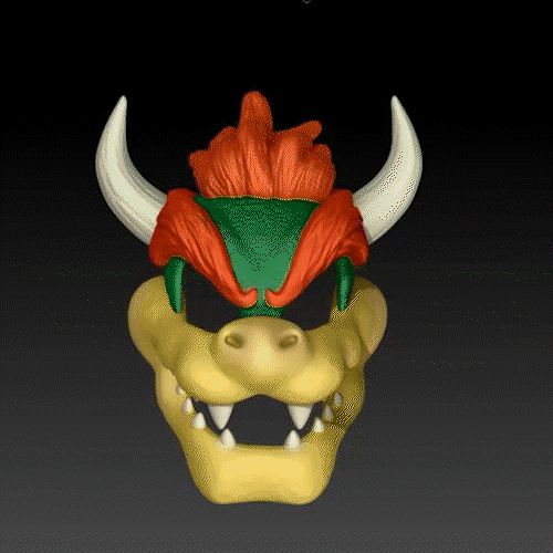🐢 BOWSER MASK (Super Mario Bros. )・ STL File for ・Cults