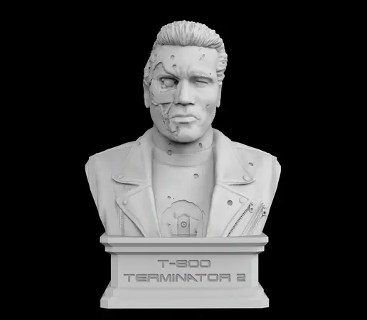 👤 Terminator T-800 Bust・ STL File for ・Cults
