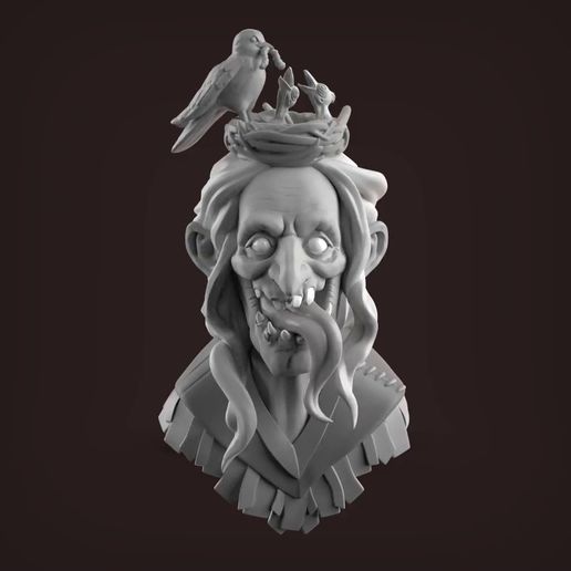 👤 Academic Bust of Srednyaya - Baba Yaga・ OBJ File for 3D printing・Cults