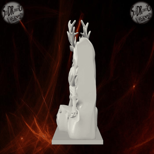 🪨 Noble Wild Stag on Rock Statue – SoliDRawinGs SG737・ STL File for 3D ...