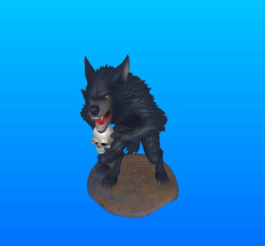 🐺 3153 Werewolf Howling with Skull - Minimalist Statue, witch, werewolf ...