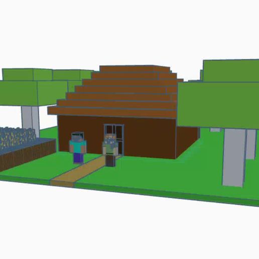 🏠 Minecraft Multicolor House - Full Scene (32 Colors, OBJ+MTL, Setup ...