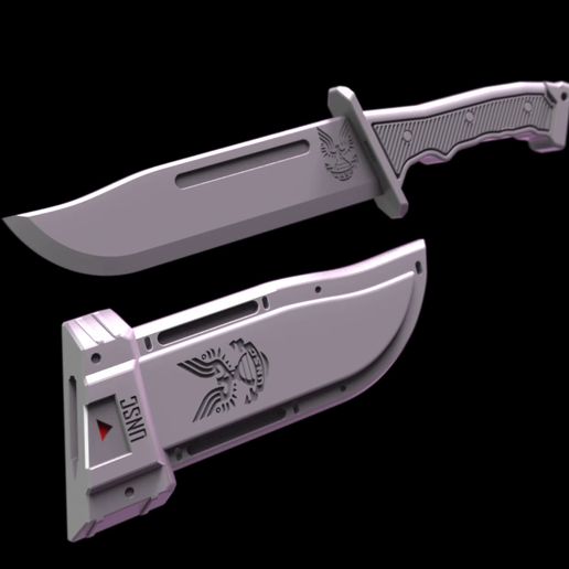 😇 Halo Spartan ODST Combat Knife With Scabbard・ 3D File for 3D printing ...