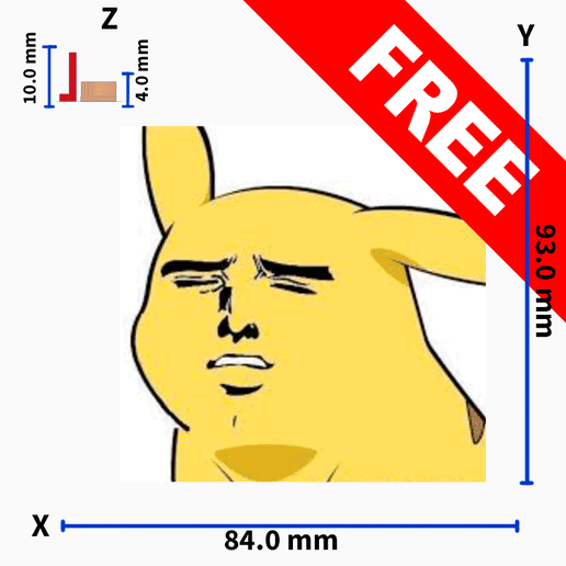 Free STL file PIKACHU MEME COOKIE CUTTER / FACE 🍪 ・3D print model to ...