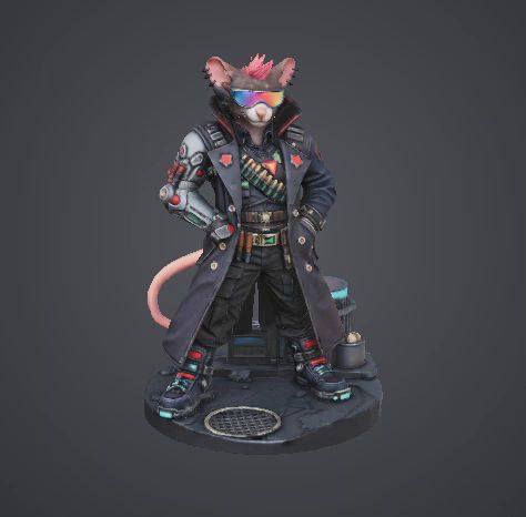 🐀 Cyberpunk Enforcer Rat – TTRPG Star Jammer Finder・ STL File for 3D ...