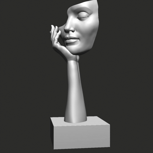 3D file Half Faced Female Bust ♀️ ・3D print design to download・Cults