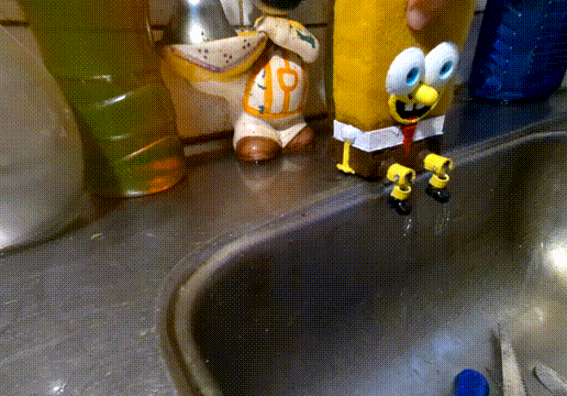 cleaning spongebob