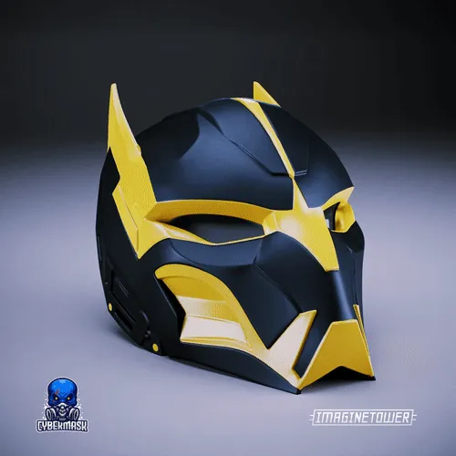 🐱 Cyber Cat — Sci-fi Cyberpunk Mask Designed by AI・ STL File for ・Cults