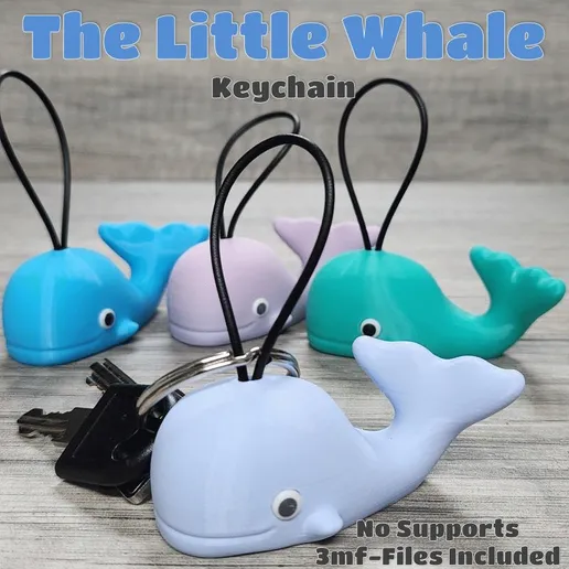 🐳 Cute little Whale Keychain - No Support - Multicolor・Free 3D File for ...