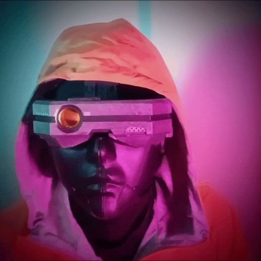 🎃 Cyberpunk Light-Up Visor Cosplay Sci-fi Mask・ STL File for 3D ...