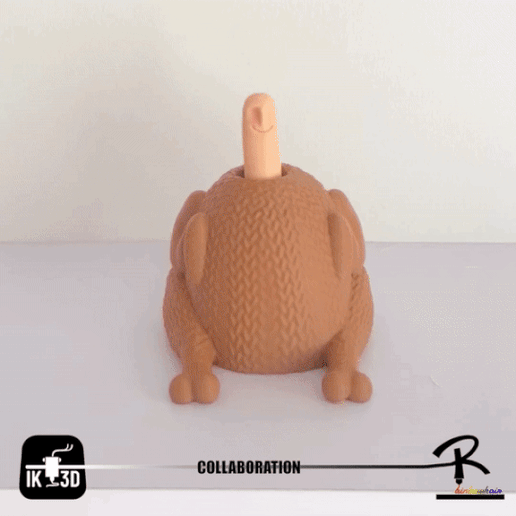 🦃 MR NICE TURKEY HIDDEN MIDDLE FINGER - NO SUPPORTS・ STL File for ・Cults