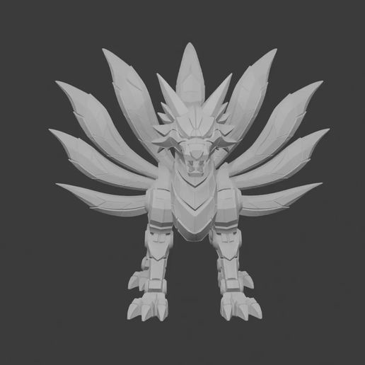 🦊 Mecha 9 tailed Fox Kitsune Mecha Mythical Monsters Collection・ STL ...