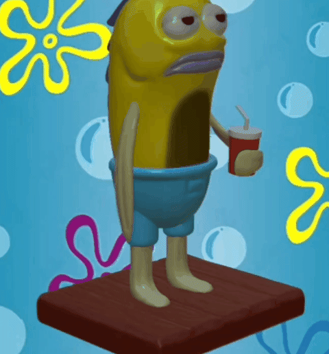 🐠 Bored fish - boring fish (Spongebob Squarepants)・Free STL File for ・Cults