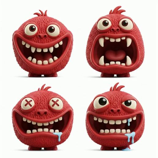 👹 Cute Monster Face STL Pack・ STL File for 3D printing・Cults
