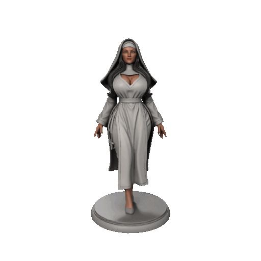 🗿 Elegant Nun 3D Character Model・ STL File for 3D printing・Cults