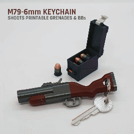 🗝️ M79-6mm Grenade Launcher Keychain — Functional BB Blaster・ STL File ...