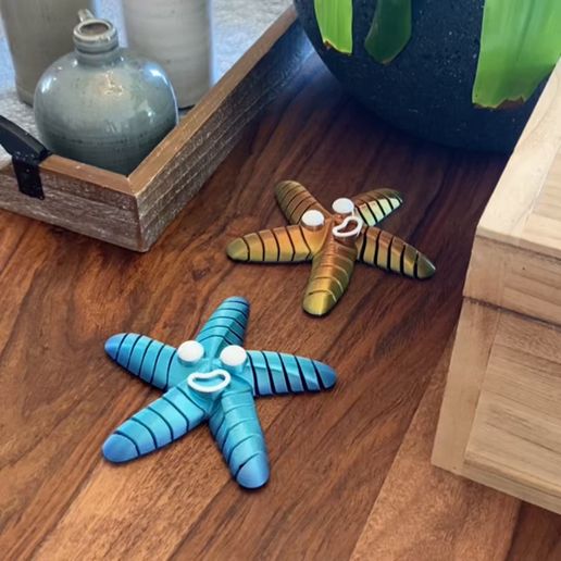 👌 Starfish Fidget V2 Print in Place・ STL File for 3D printing・Cults