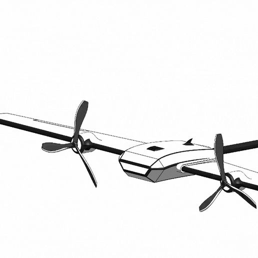 🛸 K-1000 V2 – Twin Prop RC Glider・ STL File for 3D printing, CNC ...