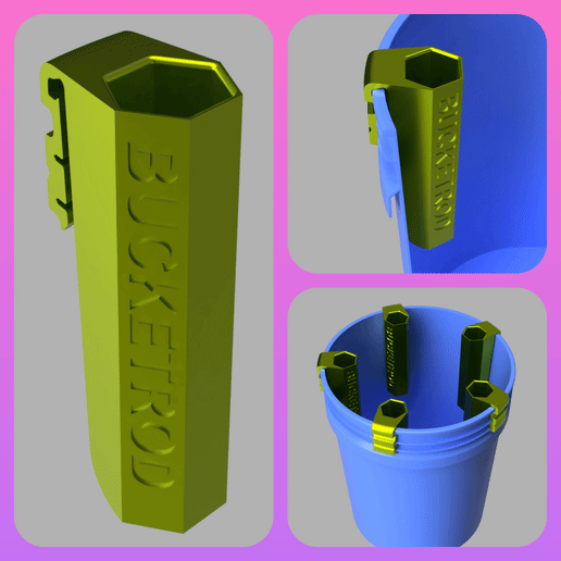 🎣 Fishing Pole storage - BucketRod・ STL File for 3D printing・Cults