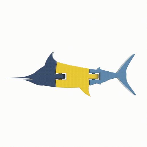 🐠 Articulated Marlin・ STL File for 3D printing・Cults