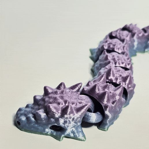 🐉 Articulated Soft Spike Dragon・Free STL File for 3D printing・Cults
