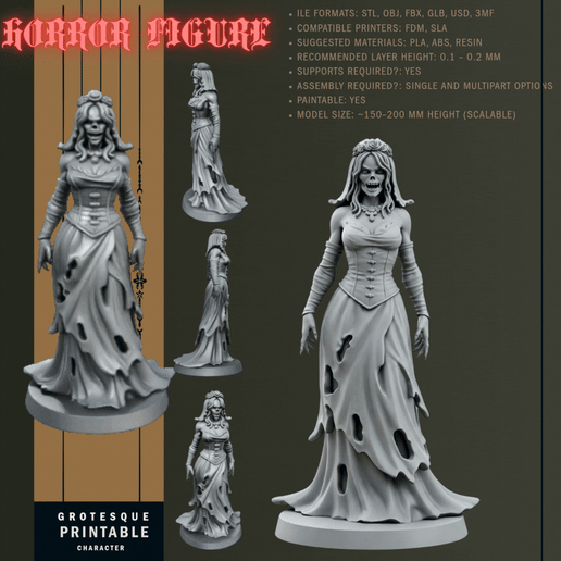 ️‍🔥 Beyond Love – 3D Printable Ghost Bride Figure Model・ STL File for ...