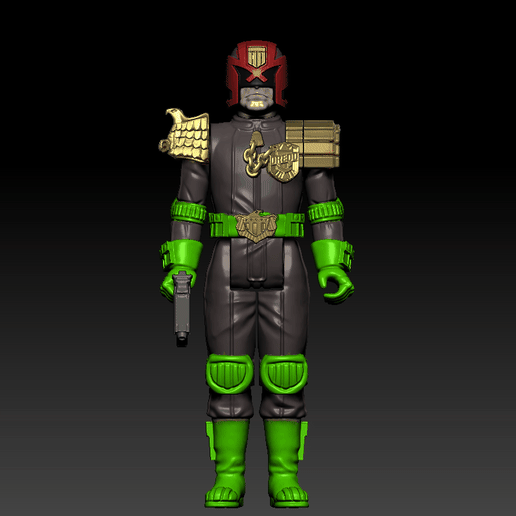 🧑‍⚖️ Judge Dredd vintage style action figure 3.75" for 3d printing・ OBJ ...