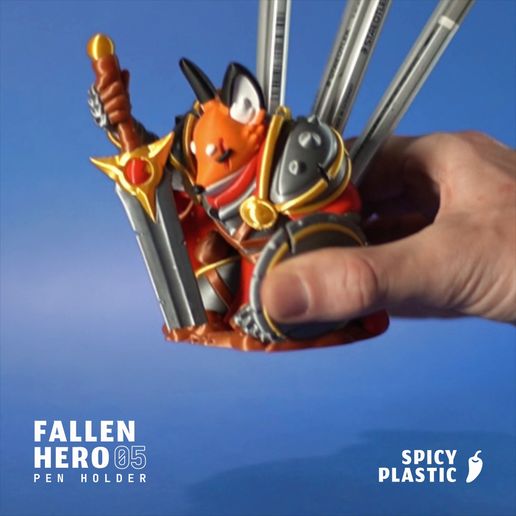 🖊️ Fallen Hero - Pen Holder・Archivo 3D para Impresión 3D・Cults